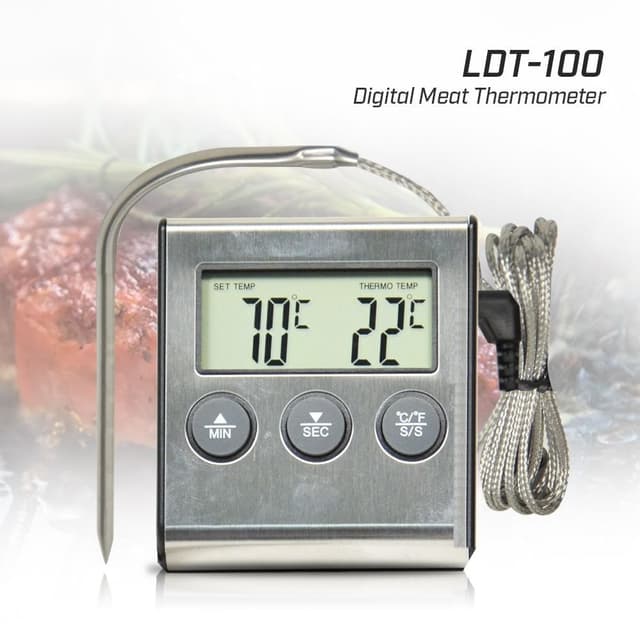 LP LDT-100 เครื่องวัดอุณหภูมิอาหาร Digital Meat Thermometer & Timer