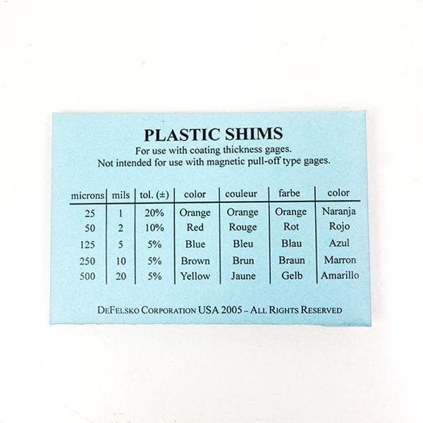 DeFelsko STD-SHIMS Non-Certified Plastic Shims Set